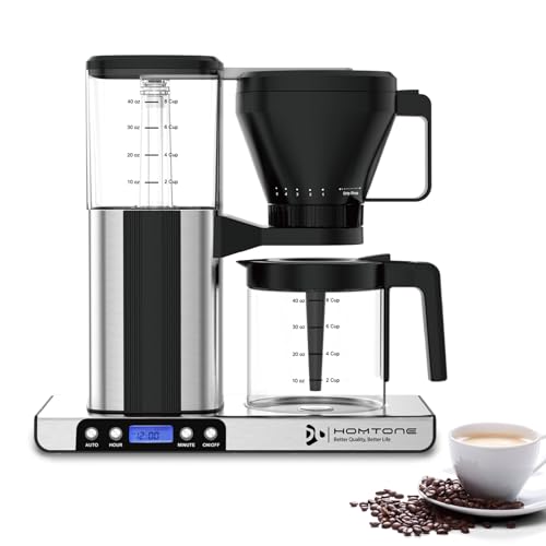 Homtone 8-Cup Fast Brew Coffee Maker, Programmable with LCD Display ...