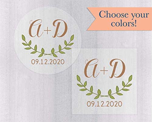 Amazon.com: Initials Clear Transparent Save The Date Wedding Stickers ...