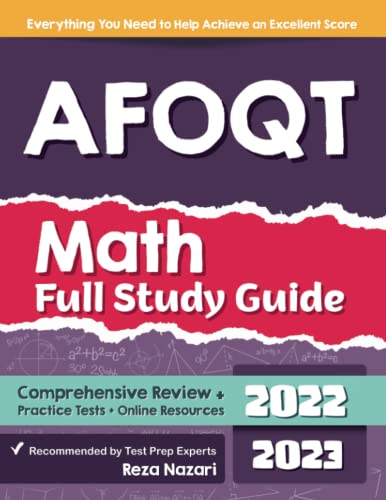 AFOQT Math Full Study Guide: Comprehensive Review + Practice Tests ...