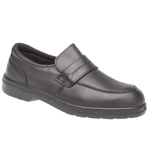 Capps LH708 Black Leather Slip-On Mudguard Safety Shoe With Steel Toe ...