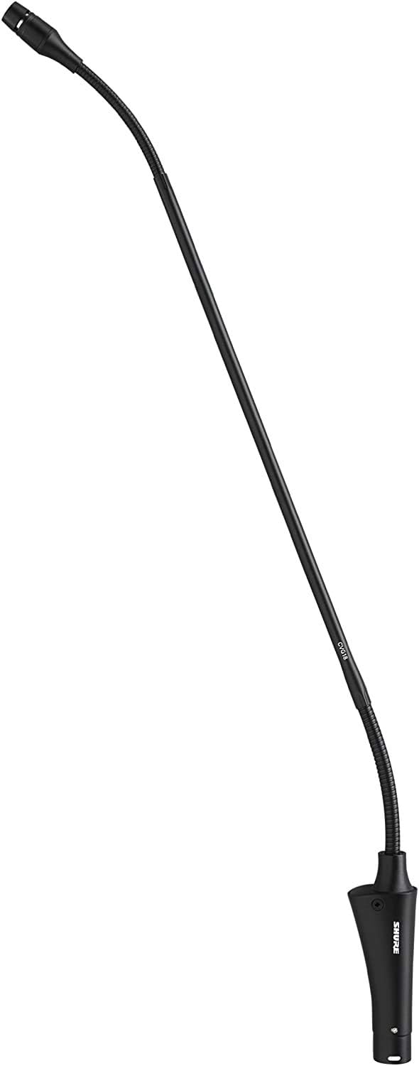 Shure CVG18-B/C Gooseneck Condenser Microphone, 18-Inch, Inline Pre-Amp ...