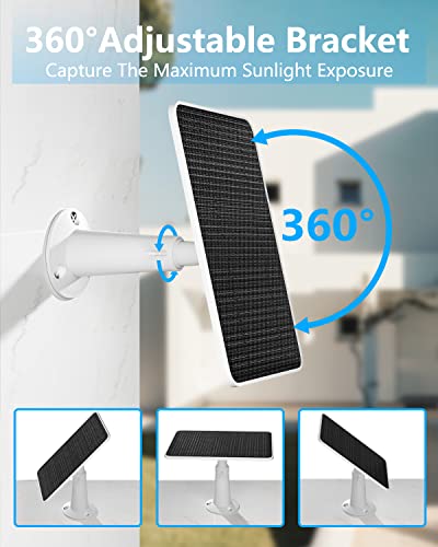 Solar Panel for Security Camera, 5V 4W Solar Panels Charger Compatible ...