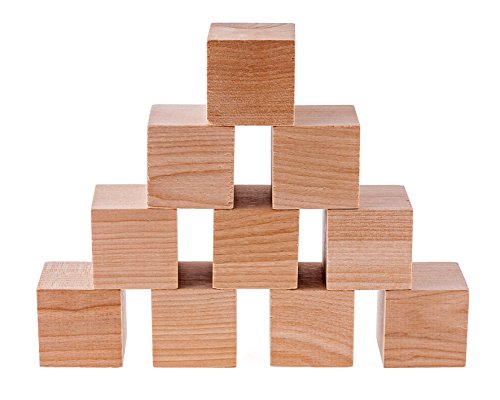DIYCrew Plain Blank Natural Unfinished Wooden Blocks, 1.5-Inch, 32-Pack ...
