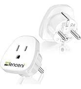 Amazon.com: 2 Pack Europe to US Plug Adapter, LENCENT European to USA ...