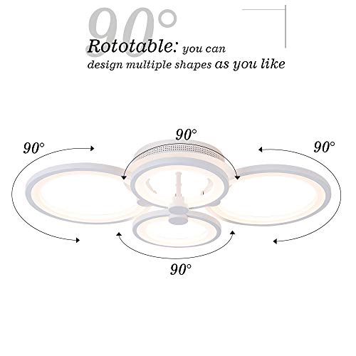 ROYAL PEARL Modern Ceiling Light Dimmable Chandelier Led Flush Mount ...