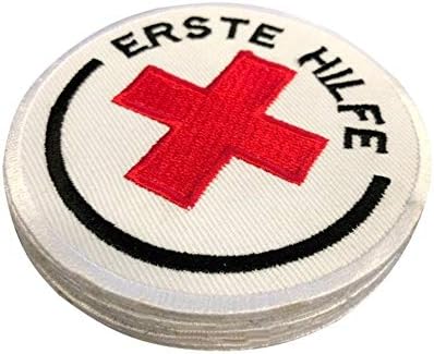 Budodrake Erste Hilfe Aufnäher/Rotes Kreuz weiß rund 8 cm: Amazon.de ...