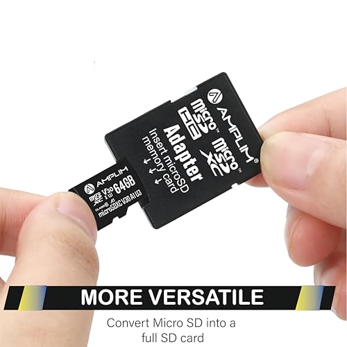 Amplim Micro SD Card 64GB, 2 Pack Extreme High Speed MicroSD Memory Plus Adapter, MicroSDXC U3 ...