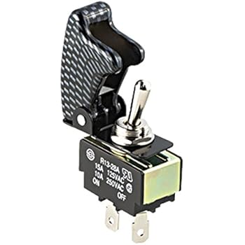 Amazon.com: New 12V Aircraft Type Carbon Fiber Red LED Toggle Switch ...