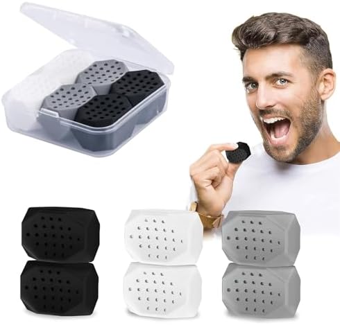 Jaw Exerciser, 3 Levels (6pcs) Silicone Jawline Exerciser Tablets ...
