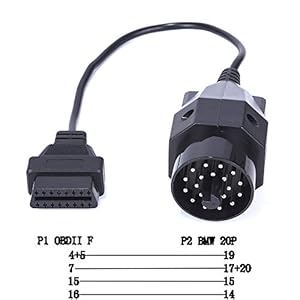 OBD 2 Cable Round Adapter 20 To 16 PIN Auto Car Diagnostic Connector ...