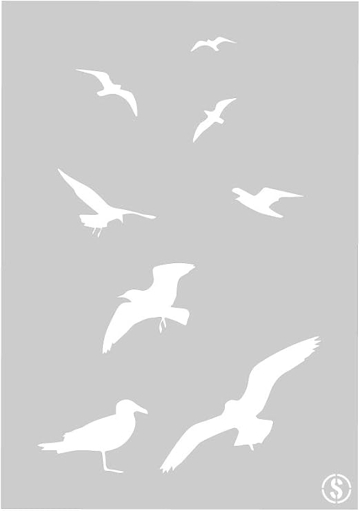 The Stencil Studio Ltd - St Ives Seagulls - Flock of Birds Silhouette ...