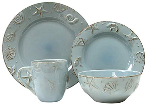 Thomson Pottery Seashell Thomson Pottery Cape Cod Blue Seashell Bowl