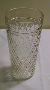 Amazon.com | Vintage 7 1/2" Tall Clear Diamond Pattern Glass Drinking ...
