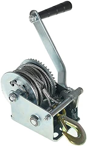 waltyotur 800Lbs Heavy Duty Hand Winch Hand Crank Strap Gear with 8m ...