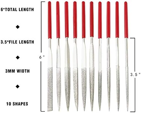 10 Piece Diamond Grit Needle File Set tillescenter Abrasive & Finishing ...