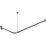 Amazon.com: 60" x 26" Chrome L Corner Shower Rod includes Ceiling ...