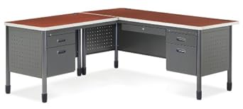 Amazon.com: OFM Mesa Series L-Shaped Steel Office Desk with Laminate ...