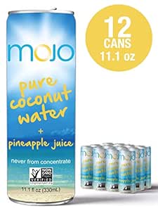 Amazon.com : MOJO Pure Coconut Water + Pineapple Juice (Pack of 12 ...