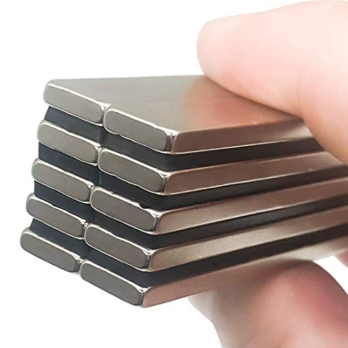 10 Pack Powerful Rare Earth Magnets, Strong Bar Neodymium Magnet with ...