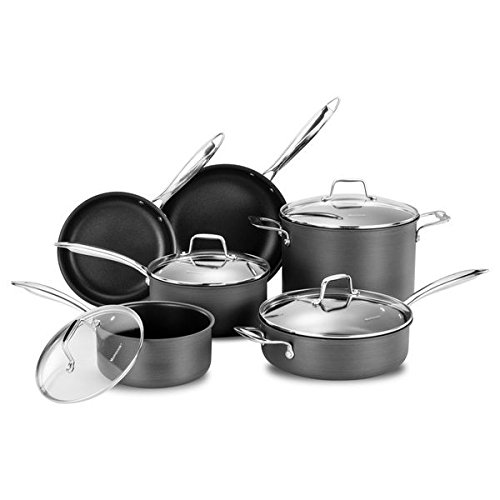 The Momscook Professional Hard Anodized Nonstick 10-Piece Cookware Set ...