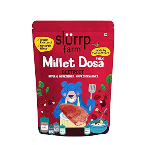 Slurrp Farm Millet Dosa Mix: Supergrains + Beetroot 150g - Multi grain ...