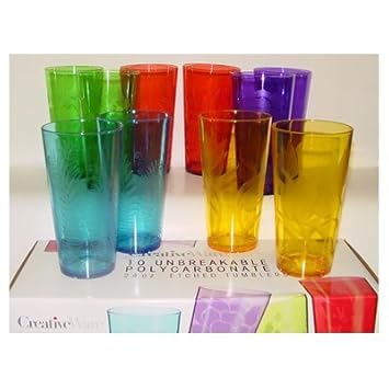 Amazon.com | Creativeware 8 24-Ounce Botanical Etched Tumbler: Tumblers ...