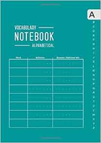 Amazon.com: Vocabulary Notebook Alphabetical: A5 Medium Notebook 3 ...