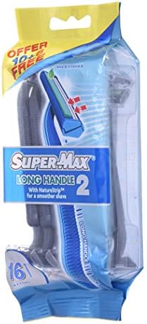 Supermax Men Disposable Long Handle Twin Blade, 10+ 6 Razors 1 Units ...