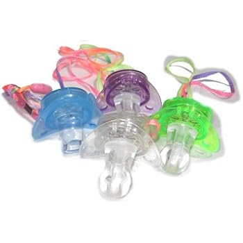 Amazon.com: GloFX LED Pacifier Rave Binkie Soft Light Up Toy Necklace ...