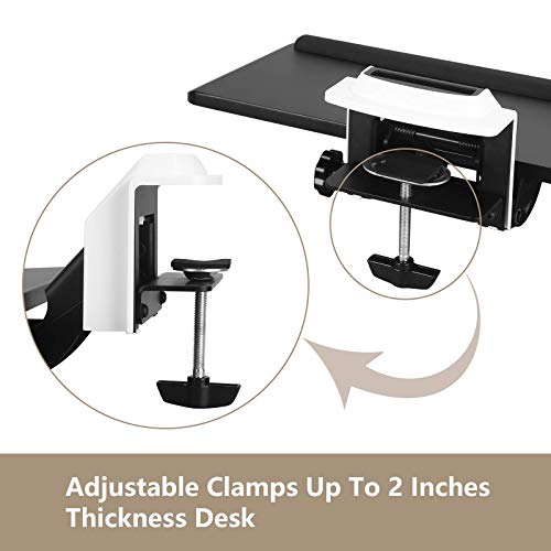 Saemoza Adjustable Keyboard Tray, Sturdy C Clamp Mount System ...