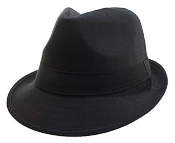 100% Polyester Soft Black Gangster Mobster Fedora at Amazon Men’s ...