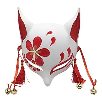 Amazon.com: YangYong Kitsune Fox Mask for Masquerade Ball, Japanese Cosplay Kabuki Halloween ...