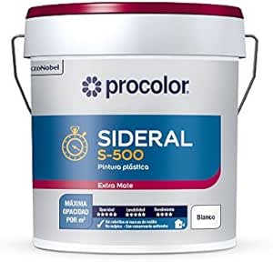 Pintura Plastica Procolor Sideral S500 Blanco mate 4 Lt : Amazon.es ...