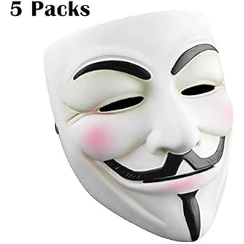 Amazon.com: SN-RIGGOR 5 Packs V for Vendetta Anonymous Resin Fancy Cool ...