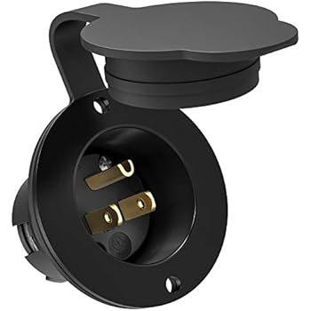 Journeyman-Pro 15 Amp 125V AC Power Inlet Port Plug with Integrated 20" Extension Cord ...