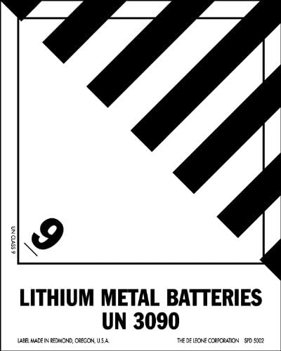 Amazon.com: Lithium Metal Batteries UN 3090 - Misc. Dangerous Goods #9 ...