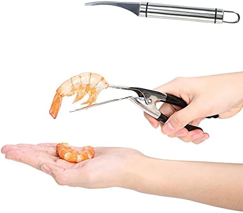 2PCS Shrimp Deveiner Tool and Shrimp Peeler Set, Stainless Steel Prawn ...