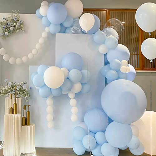106pcs Baby Blue Balloon Garland Arch Kit 5” 10” 12” 18 inch Pastel Light Blue Latex Party ...