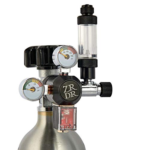 ZRDR CO2 Regulator Aquarium 12V DC CO2 Solenoid Pressure Regulator with Mini Dual Gauge Display ...