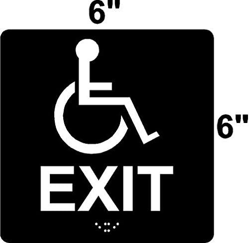 Amazon.com : ADA Compliant Handicap EXIT Sign with Wheelchair 6" X 6 ...