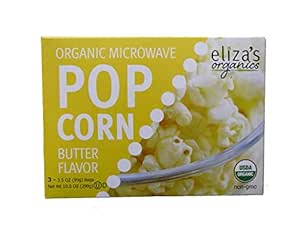 Amazon.com: Eliza's Organics Organic Microwave Butter Popcorn, 10.5 Oz ...