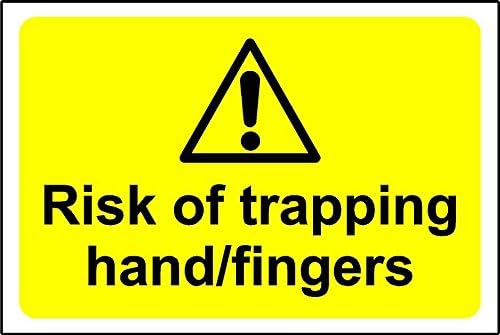 Warning sign Risk of trapping hand finger safety sign - Self adhesive ...