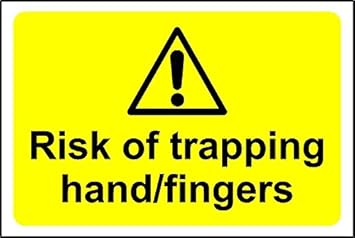 Warning sign Risk of trapping hand finger safety sign - Self adhesive ...