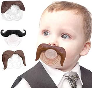 3Pcs Mustache Pacifier for Baby, Gentleman Mustache Pacifier Cute ...