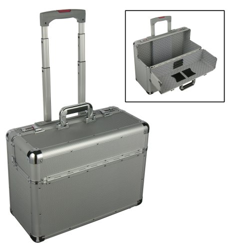 Aluminium Pilot Case Laptop Briefcase Trolley Bag: Amazon.co.uk: Luggage