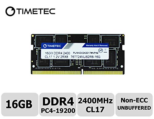 Timetec Hynix IC 16GB DDR4 2400MHz PC4-19200 Non ECC Unbuffered 1.2V CL17 2Rx8 Dual Rank 260 Pin ...