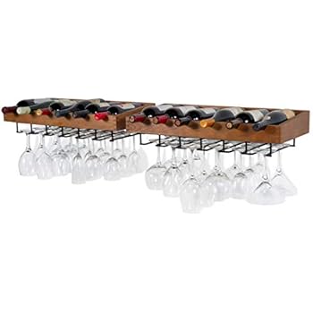 Amazon.com: Industrial Pipe Shelving Hanging Stemware Racks,Rustic Wall ...