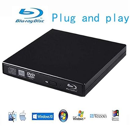 Blu-Ray Player External Usb Dvd Rw Laptop Burner Drive Blu-Ray 2.0 ...