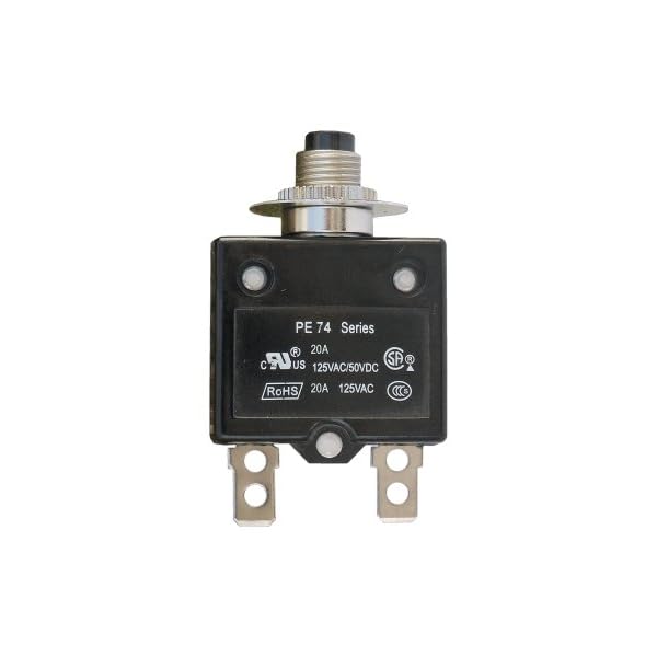 20 Amps Pushbutton Thermal Circuit Breaker Reset Boot Switch – Five ...