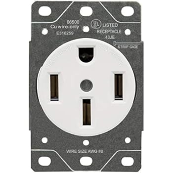 Amazon.com: Leviton 800-05206-000 Range Receptacle 50 Amp 125/250V ...